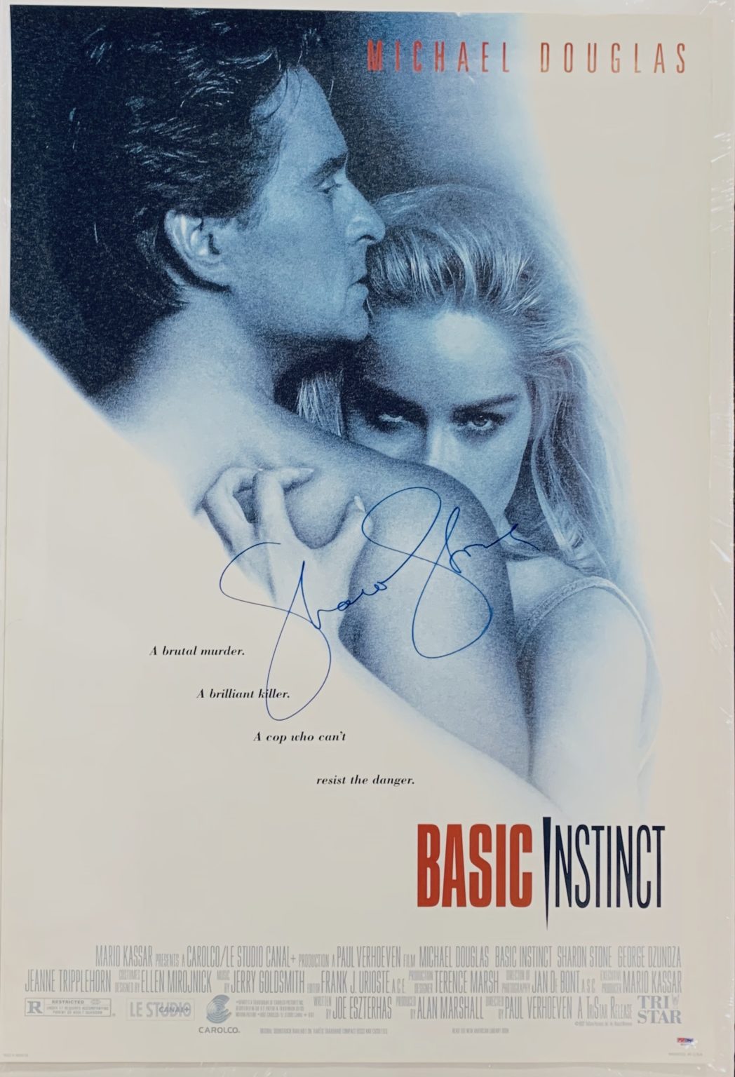 Sharon Stone Signed "Basic Instinct" Movie Poster - The Autograph Source