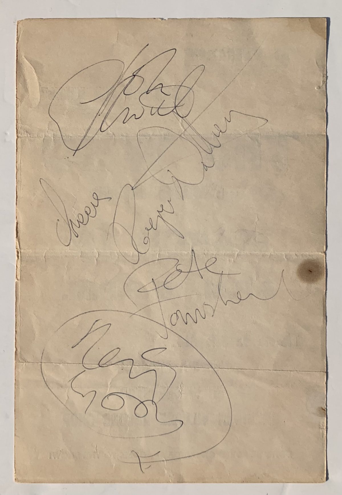 The Who Autographed Concert [Poster] Handbill - signed all 4 with Moon ...