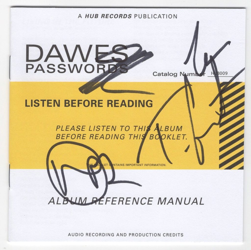 DAWES Signed CD (Passwords Album) - The Autograph Source