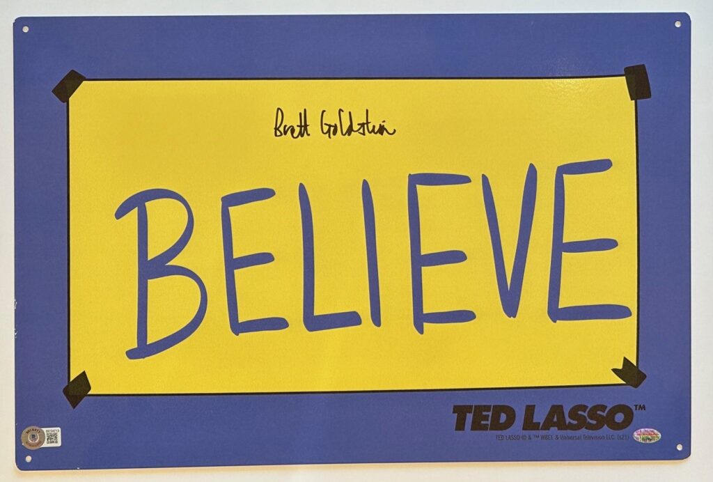 Brett Goldstein Autographed Ted Lasso BELIEVE Metal Sign - The ...
