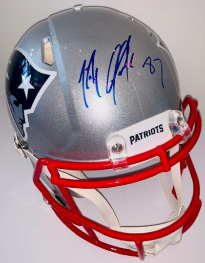 Rob Gronkowski Autographed Patriots Speed Authentic Helmet (Gray Flying ...