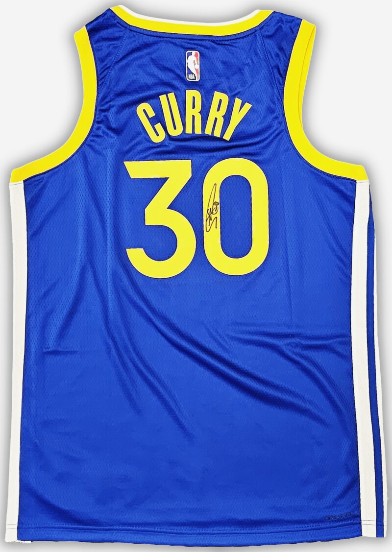 Steph Curry Autographed Warriors Jersey (Blue Nike Swingman) - The Autograph Source